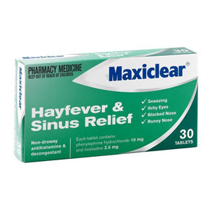 Maxiclear Hayfever Sinus Relief 30 Tabs [PM] - Maungatapu Pharmacy ...