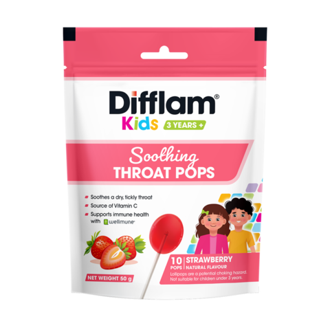 Difflam Kids Soothing Throat Pops Strawberry - 10 Pops - Maungatapu ...